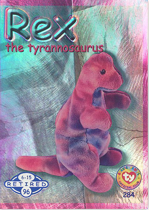 TY Beanie Babies BBOC Card - Series 2 Retired (BLUE) - REX the ...
