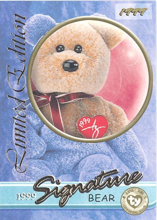 TY Beanie Babies BBOC Card - Series 3 Limited Edition - 1999 SIGNATURE ...