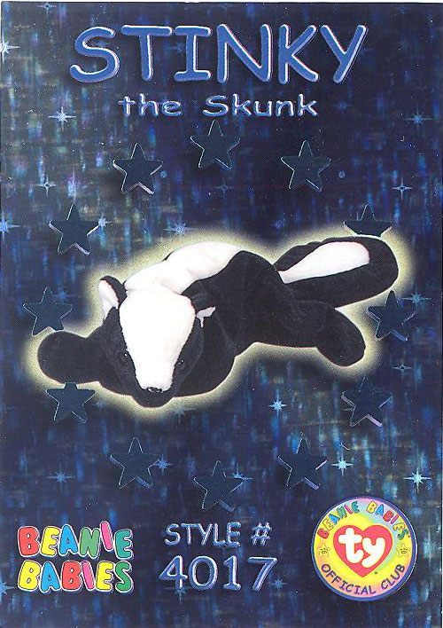 TY Beanie Babies BBOC Card - Series 3 Wild (TEAL) - STINKY the Skunk ...