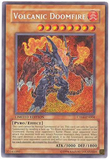 Yu-Gi-Oh Card - CT04-EN004 - VOLCANIC DOOMFIRE (secret rare holo) (Mint ...
