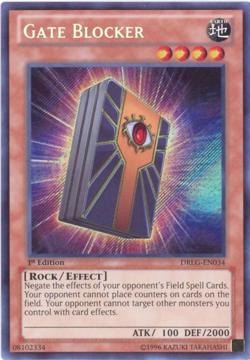 Yu-Gi-Oh Card - DRLG-EN034 - GATE BLOCKER (secret rare holo) (Mint ...