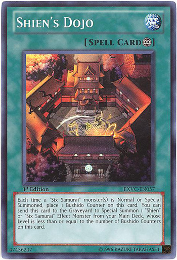 Yu-Gi-Oh Card - EXVC-EN057 - SHIEN'S DOJO (super rare holo) (Mint ...