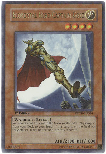 Yu-Gi-Oh Card - FOTB-EN014 - ELEMENTAL HERO CAPTAIN GOLD (ultra rare ...