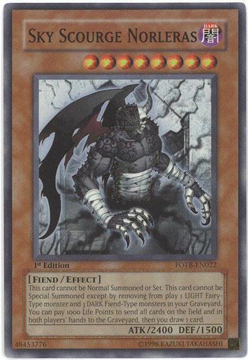 Yu-Gi-Oh Card - FOTB-EN022 - SKY SCOURGE NORLERAS (super rare holo ...