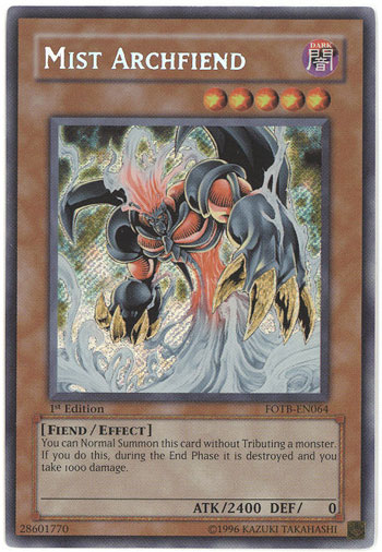 Yu-Gi-Oh Card - FOTB-EN064 - MIST ARCHFIEND (secret rare holo) (Mint ...