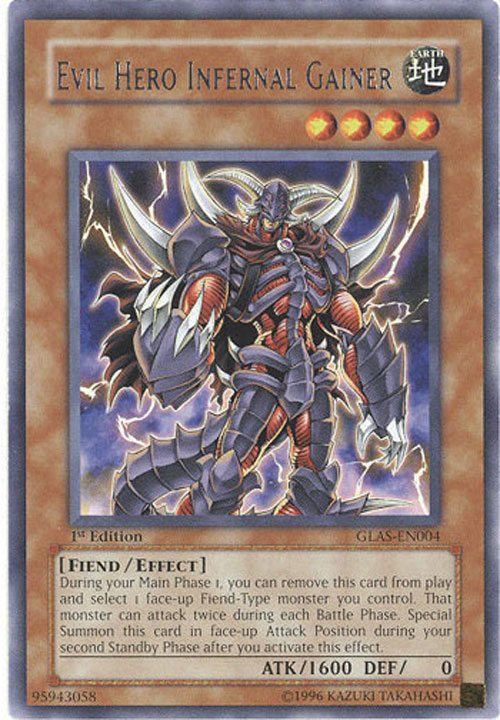 Yu-Gi-Oh Card - GLAS-EN004 - EVIL HERO INFERNAL GAINER (rare) (Mint ...