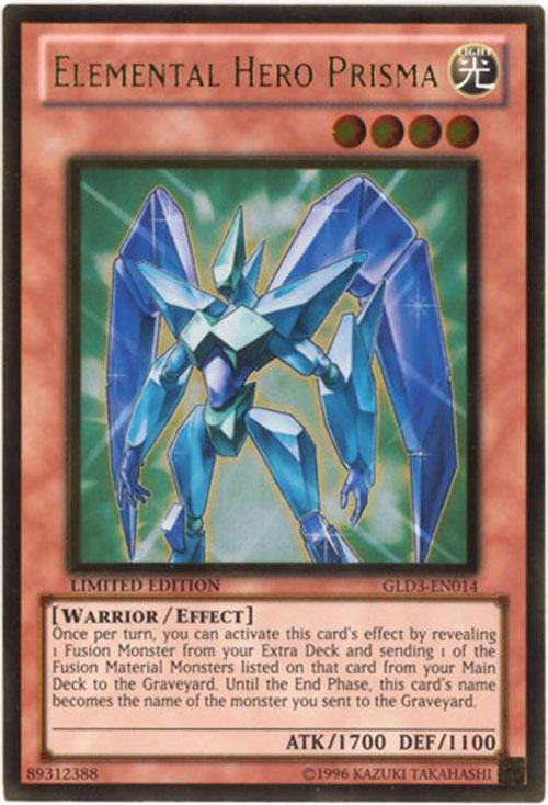 Yu-Gi-Oh Card - GLD3-EN014 - ELEMENTAL HERO PRISMA (gold rare holo ...