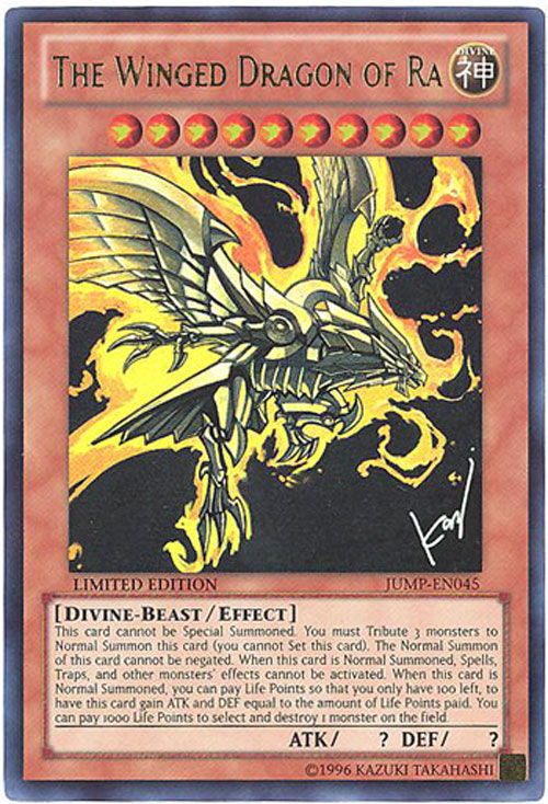 Yu-Gi-Oh Card - JUMP-EN045 - THE WINGED DRAGON OF RA (ultra rare holo ...