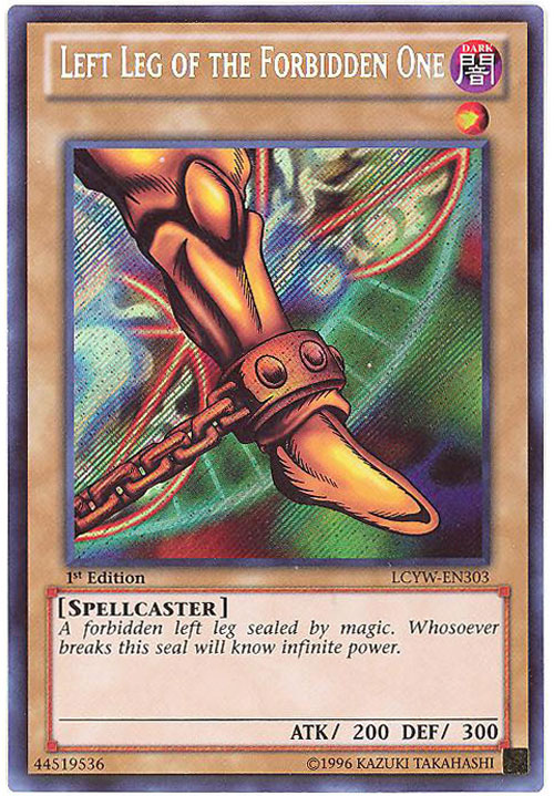 Yu-Gi-Oh Card - LCYW-EN303 - LEFT LEG OF THE FORBIDDEN ONE (secret rare ...