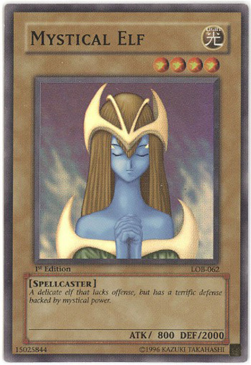 Yu-Gi-Oh Card - LOB-062 - MYSTICAL ELF (super rare holo) *1st Edition*: Sell2BBNovelties.com ...