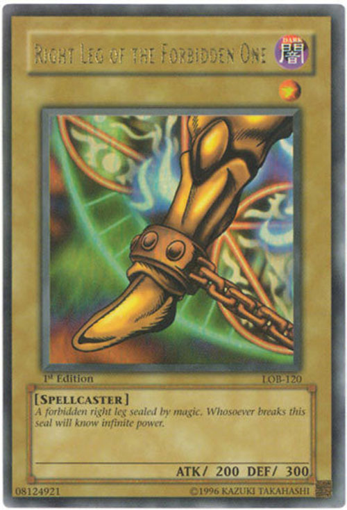 Yu-Gi-Oh Card - LOB-120 - RIGHT LEG of the FORBIDDEN ONE (ultra rare ...