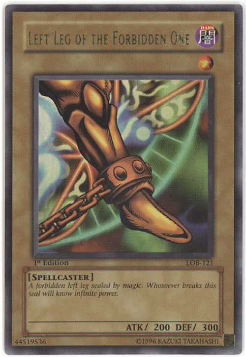 Yu-Gi-Oh Card - LOB-121 - LEFT LEG of the FORBIDDEN ONE (ultra rare ...