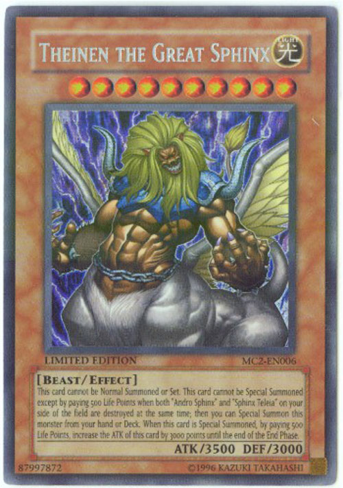 Yu-Gi-Oh Card - MC2-EN006 - THEINEN THE GREAT SPHINX (secret rare holo ...