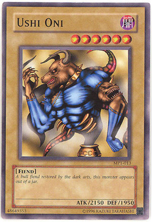 Yu-Gi-Oh Card - MP1-013 - USHI ONI (common) (Mint): Sell2BBNovelties ...
