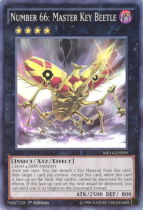 Yu-Gi-Oh Card - MP14-EN099 - NUMBER 66: MASTER KEY BEETLE (super rare ...