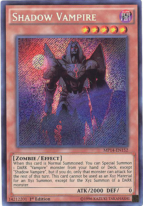 Yu-Gi-Oh Card - MP14-EN152 - SHADOW VAMPIRE (secret rare holo) (Mint ...