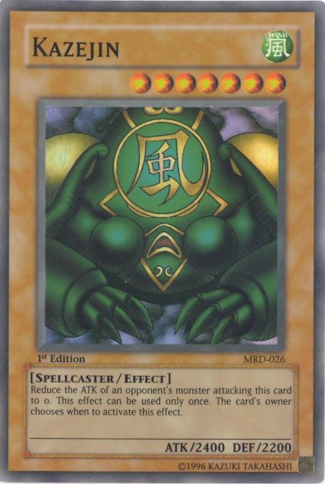 Yu-Gi-Oh Card - MRD-026 - KAZEJIN (super rare holo) [1st Edition] (Mint ...
