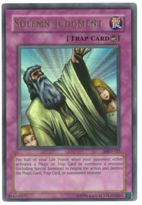 Yu-Gi-Oh Card - MRD-127 - SOLEMN JUDGMENT (ultra rare holo) (Mint ...