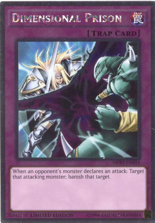 Yu-Gi-Oh Card - NKRT-EN034 - DIMENSIONAL PRISON (platinum rare) (Mint ...