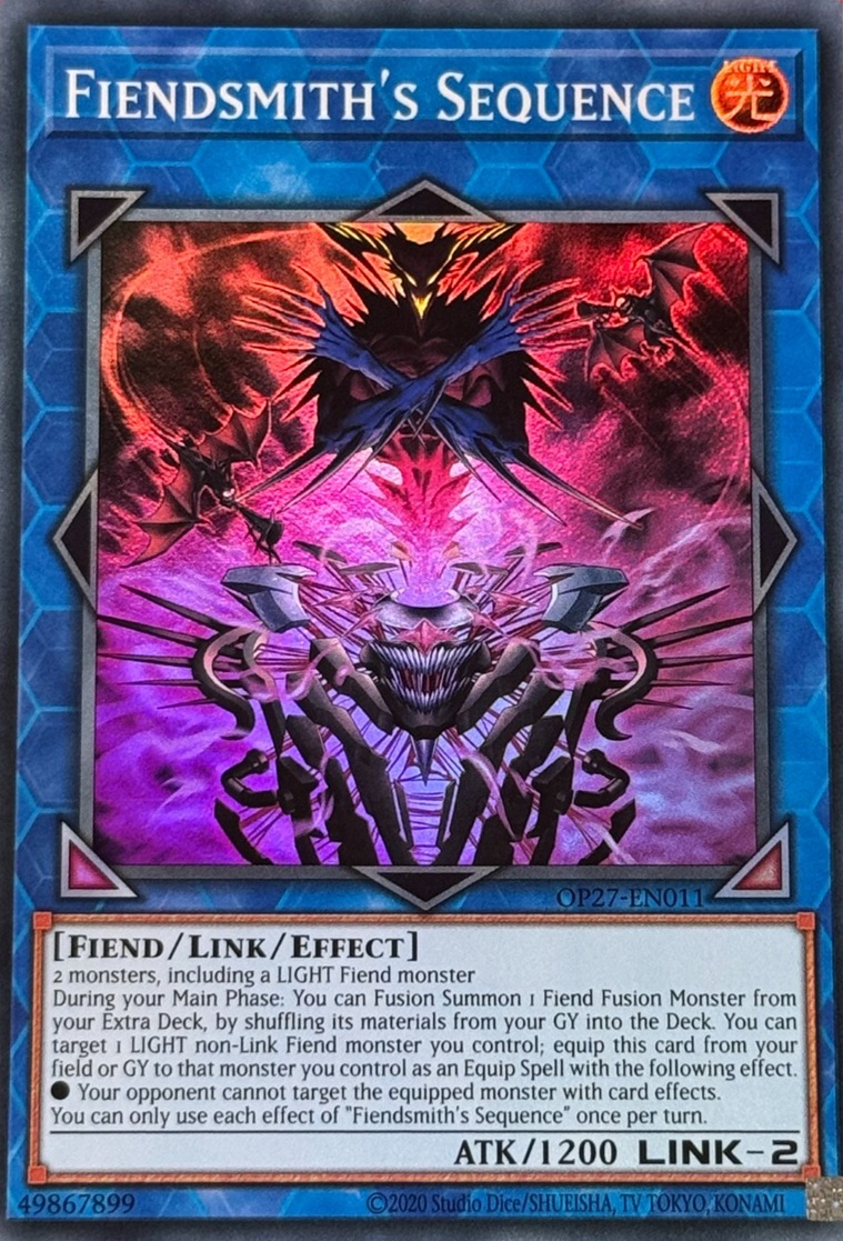 Yu-Gi-Oh Card - OP27-EN011 - FIENDSMITH'S SEQUENCE (super rare holo ...
