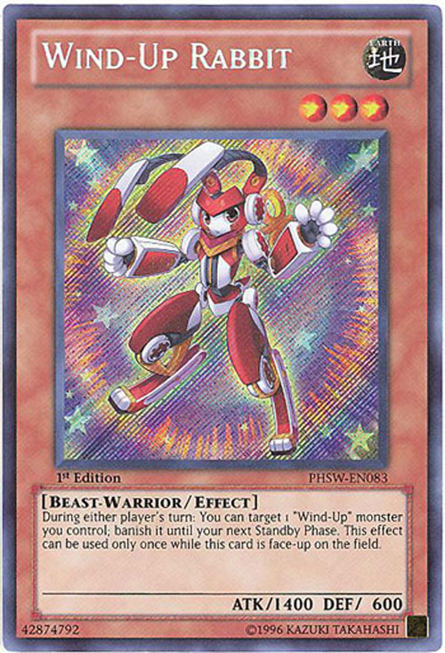 Yu-Gi-Oh Card - PHSW-EN083 - WIND-UP RABBIT (secret rare holo) (Mint ...