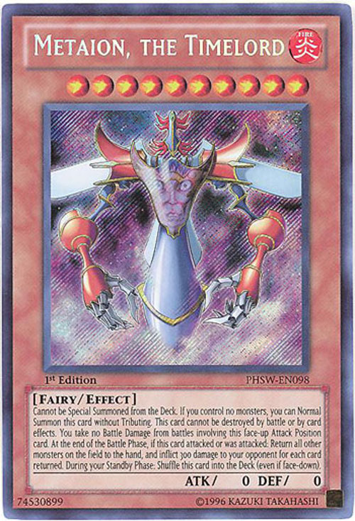 Yu-Gi-Oh Card - PHSW-EN098 - METAION, THE TIMELORD (secret rare holo ...