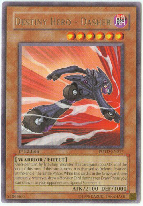 Yu-Gi-Oh Card - POTD-EN017 - DESTINY HERO - DASHER (rare) (Mint ...