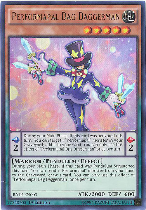 Yu-Gi-Oh Card - RATE-EN003 - PERFORMAPAL DAG DAGGERMAN (ultra rare holo ...