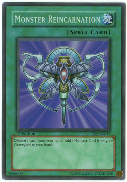 Yu-Gi-Oh Card - RDS-EN045 - MONSTER REINCARNATION (super rare holo ...