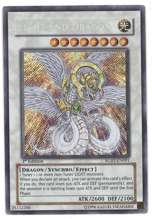 Yu-Gi-Oh Card - RGBT-EN091 - LIGHT END DRAGON (secret rare holo) (Mint ...