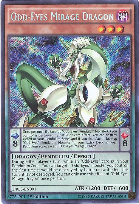 Yu-Gi-Oh Card - DRL3-EN001 - ODD-EYES MIRAGE DRAGON (secret rare holo) (Mint): Sell2BBNovelties ...