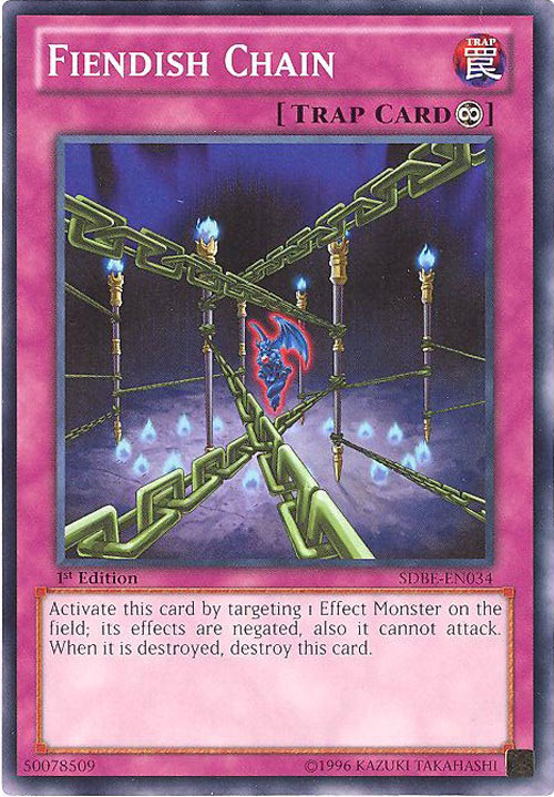 Yu-Gi-Oh Card - SDBE-EN034 - FIENDISH CHAIN (common) (Mint ...