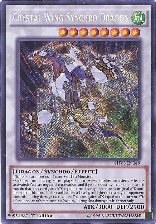 Yu-Gi-Oh Card - SHVI-EN049 - CRYSTAL WING SYNCHRO DRAGON (secret rare holo) (Mint ...