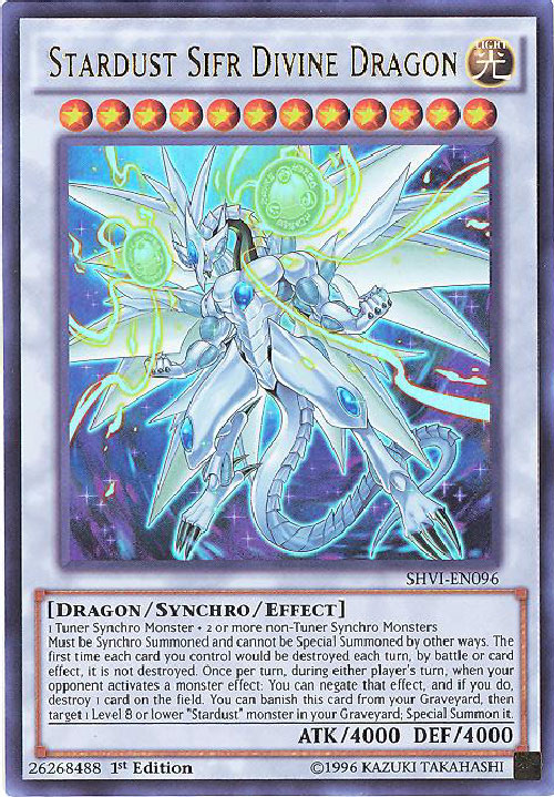 Yu-Gi-Oh Card - SHVI-EN096 - STARDUST SIFR DIVINE DRAGON (ultra rare ...