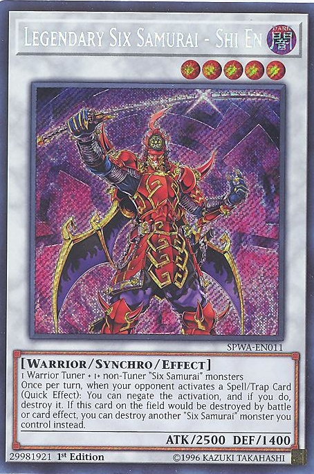 Yu-Gi-Oh Card - SPWA-EN011 - LEGENDARY SIX SAMURAI - SHI EN (secret rare holo) (Mint ...