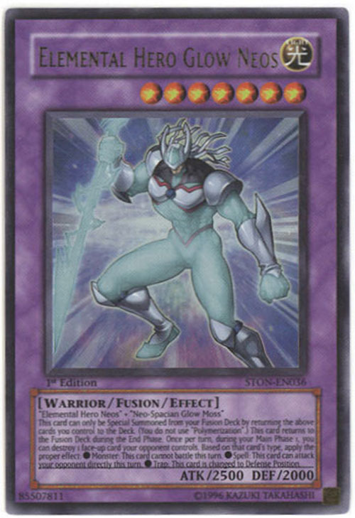 Yu-Gi-Oh Card - STON-EN036 - ELEMENTAL HERO GLOW NEOS (ultra rare holo ...