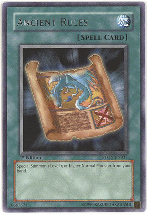 Yu-Gi-Oh Card - STON-EN037 - ANCIENT RULES (rare) (Mint ...