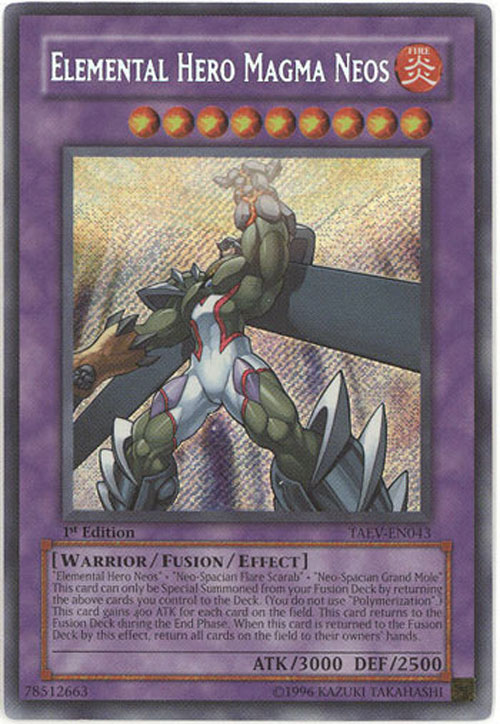 Yu-Gi-Oh Card - TAEV-EN043 - ELEMENTAL HERO MAGMA NEOS (secret rare ...