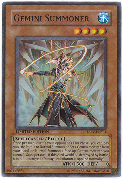 Yu-Gi-Oh Card - TAEV-ENSP1 - GEMINI SUMMONER (super rare holo) (Mint ...
