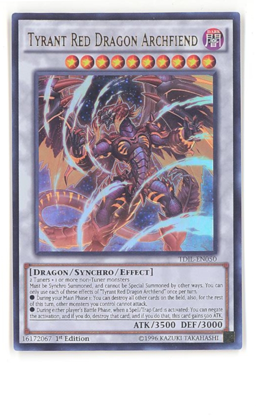 Yu-Gi-Oh Card - TDIL-EN050 - TYRANT RED DRAGON ARCHFIEND (ultra rare ...