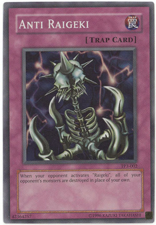 Yu-Gi-Oh Card - TP3-002 - ANTI RAIGEKI (super rare holo) (Mint ...
