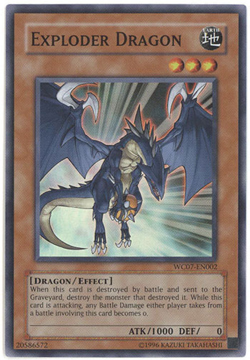 Yu-Gi-Oh Card - WC07-EN002 - EXPLODER DRAGON (super rare holo) (Mint ...