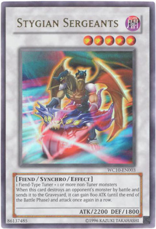 Yu-Gi-Oh Card - WC10-EN003 - STYGIAN SERGEANTS (ultra rare holo) (Mint): Sell2BBNovelties.com ...