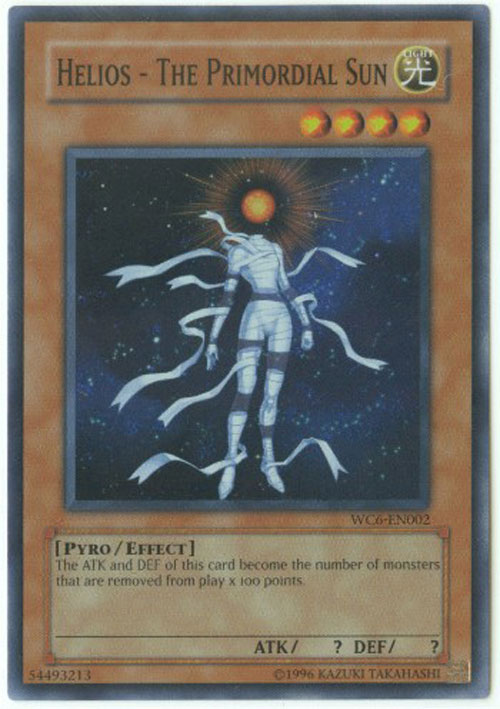 Yu-Gi-Oh Card - WC6-EN002 - HELIOS - THE PRIMORDIAL SUN (super rare ...