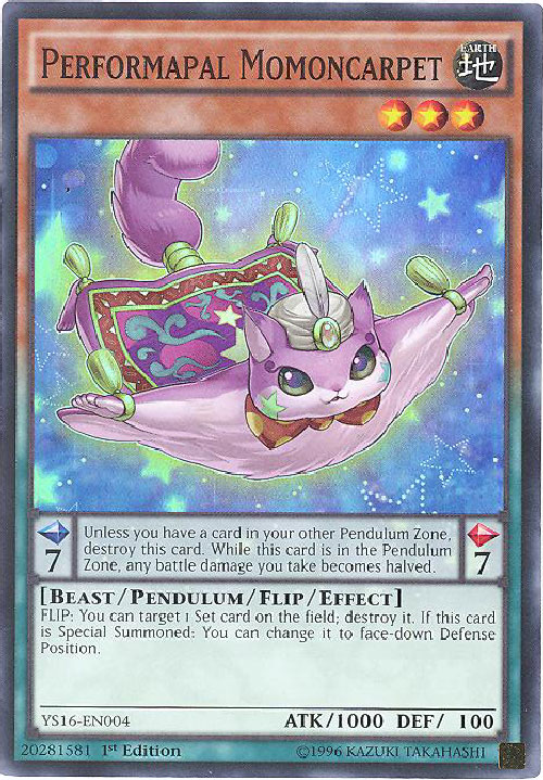 Yu-Gi-Oh Card - YS16-EN004 - PERFORMAPAL MOMONCARPET (super rare holo ...